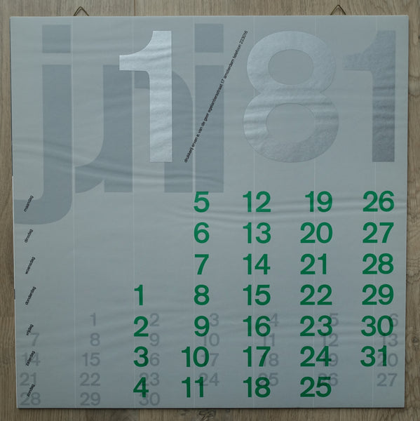 Wim Crouwel, van de Geer # CALENDAR 1981 # mint – ftn books