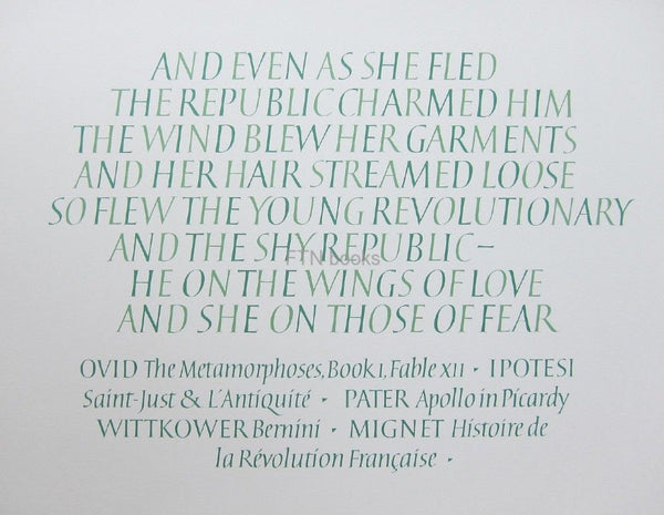 Ian Hamilton Finlay # AND EVEN AS SHE FLED .....# original print, 1990 ...