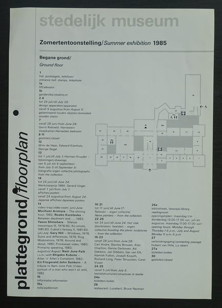 Stedelijk Museum # FLOORPLAN # dutch/english, 1985, nm++ – ftn books